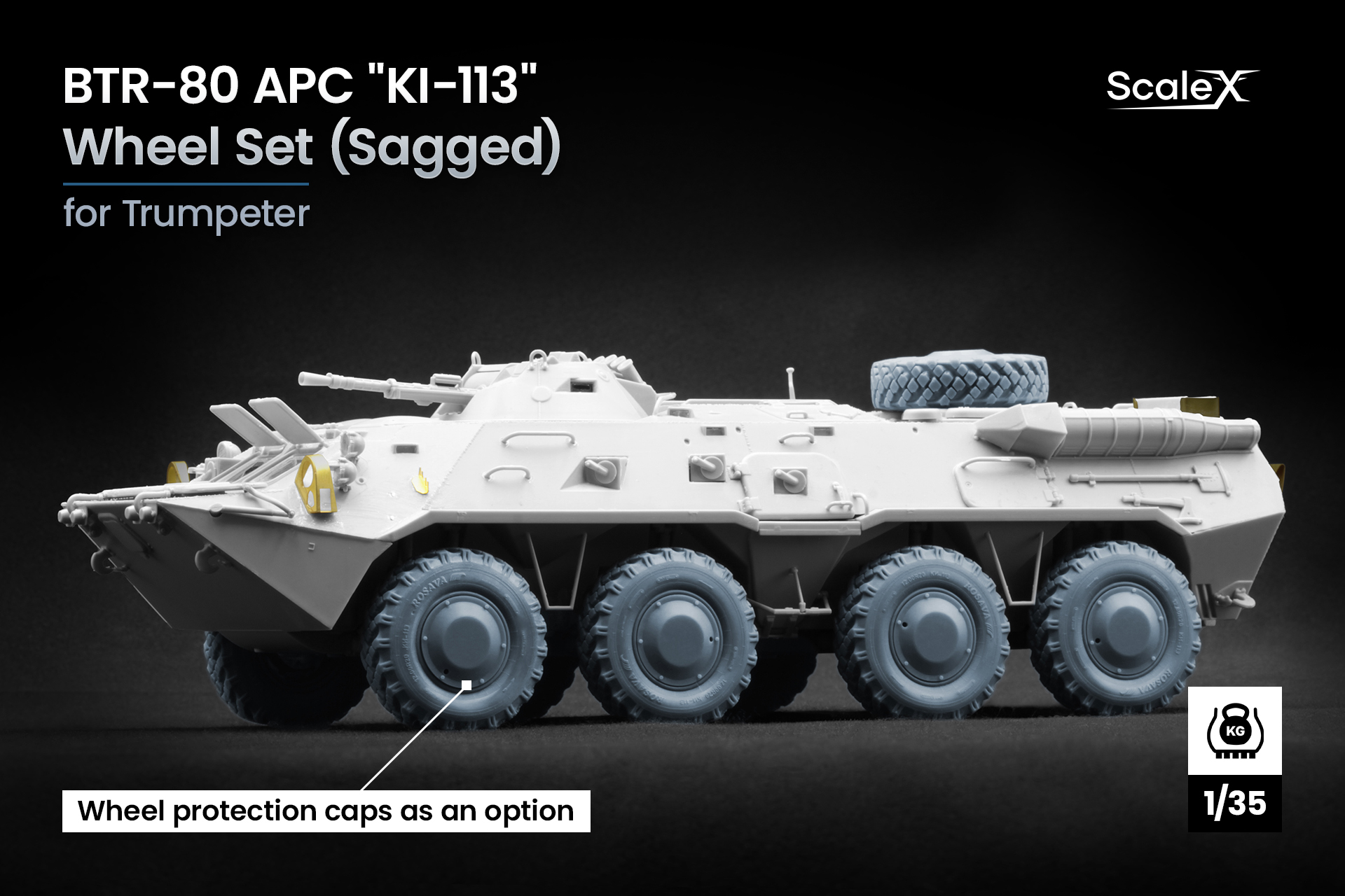 BTR-80 APC набір деформованих коліс KI-113 — ScaleX. Scale Realism ...