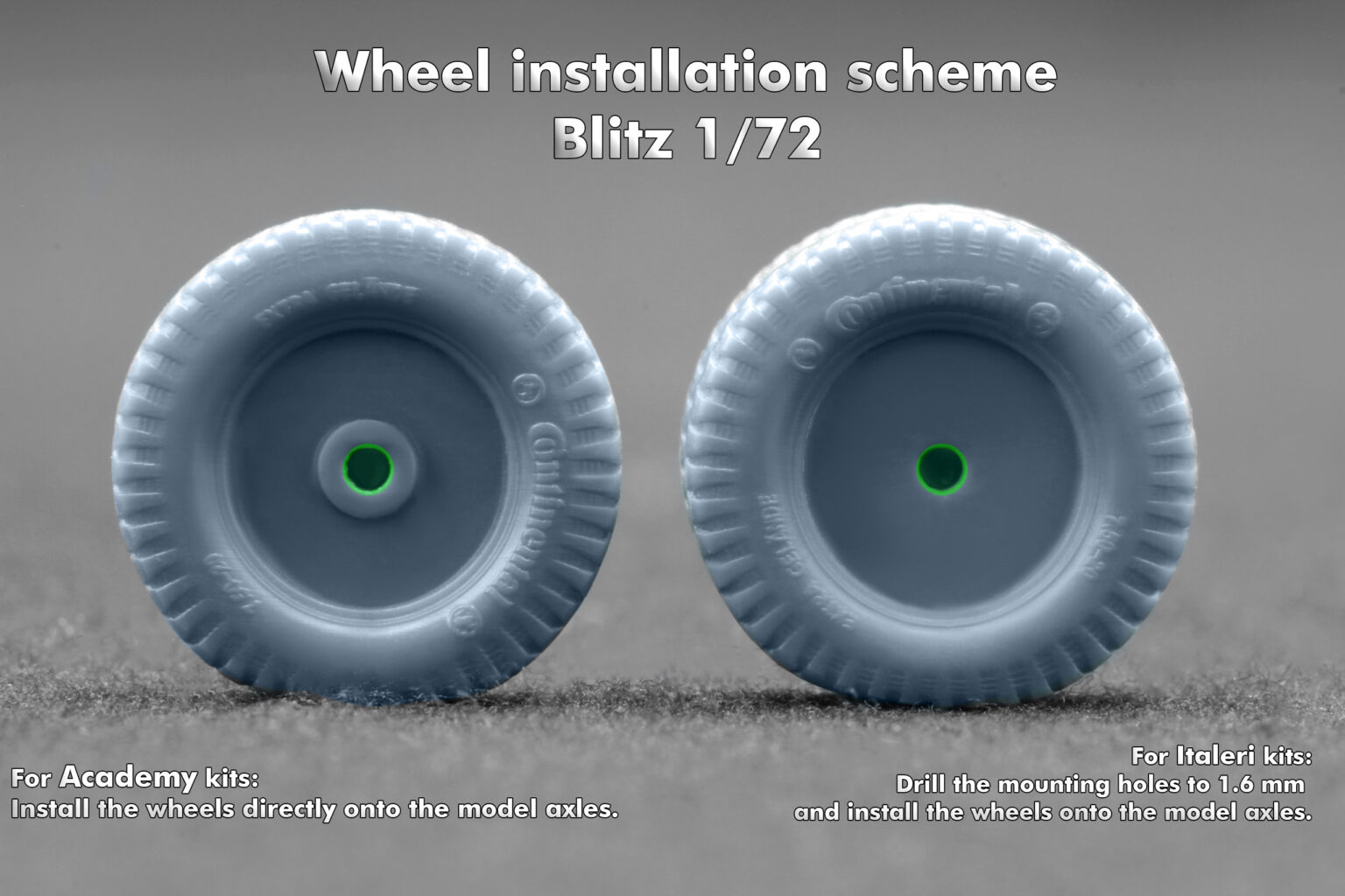 Blitz Late v1 Weighted Wheel Set for Academy, Italeri — ScaleX. Scale ...